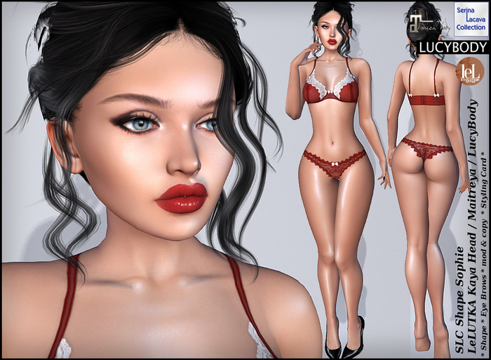 Second Life Marketplace - SLC Shape Sophie LeLUTKA Kaya Head Maitreya Lucybody (unpacked)